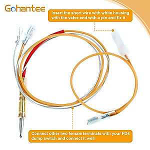 Gohantee 20" Propane Portable Tank Top Heater Thermocoupler 2304885 Universal Safety Assembly Compatible with Mr Heater Dura Heat COSTWAY Remington ProCom and More