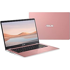 2022 ASUS 14" Thin Light Business Student Laptop Computer, Intel Celeron N4020 Processor, 4GB DDR4 RAM, 320 GB Storage, 12Hours Battery, Webcam, Zoom Meeting, Win11 + 1 Year Office 365, Rose Gold