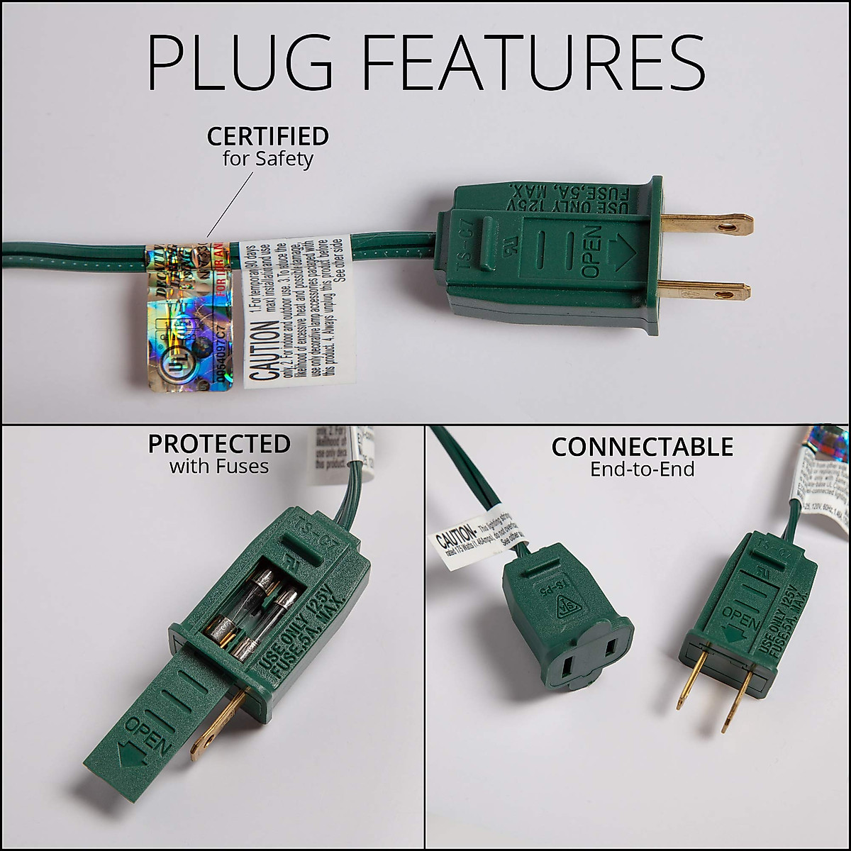 Wintergreen Lighting 25’ OptiCore LED Cool White Pathway Christmas Lights, C9 Outdoor White Christmas Lights, 4.5” Stakes, Green Wire Plug String Lights