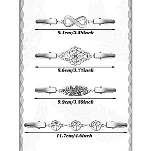 4 Pieces Vintage Sweater Shawl Clips Retro Cardigan Collar Clips Dress Shirt Brooch Clips for Women Wearing, 4 Styles(Vintage Style)