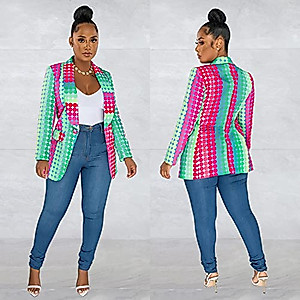 Women Fall Outwear Blazer Tops Open Front Comfort Knit Lapel Polka Dot Winter Coat for Performance Sport Jacket Suit 2XL