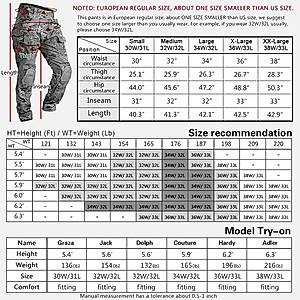 IDOGEAR G3 Combat Pants Multi-camo Men Pants with Knee Pads Tactical Camo Trousers (Multi-camo Black, 34W x 32L)