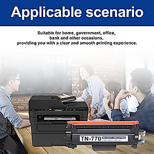 Compatible TN770 Super High-Yield Black Toner Cartridge Replacement for Brother TN-770 HL-L2350DW HL-L2370DW MFC-L2750DW MFC-L2717DW Printer Ink | TN7701PK