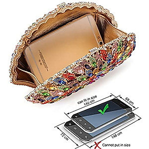 MOSSMON Crystal Evening Clutch Purses Formal Bride Wedding Party Evening Bag for Women