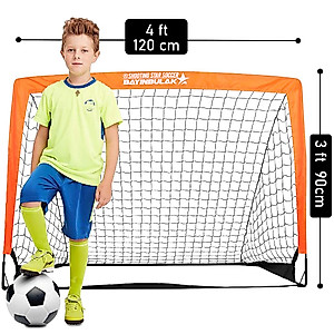 Portable Soccer Goal, Soccer Net for Kids Backyard Training 4'x3', 1 Pack (Orange)