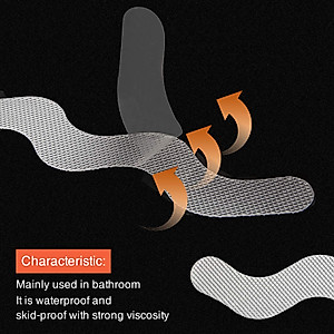 Secopad Patented Anti Slip Shower Stickers 24 PCS Safety Bathtub Strips Adhesive Decals with Premium Scraper for  Bath Tub Shower Stairs