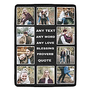 Valentines Day Gifts Customizable Blanket Customized Blankets with Photos for Him Personalized Picture Blanket Collages Throw Photo Blankets Valentines Gift for Kids Boyfriend Women Family Her Decor