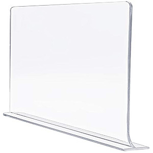 Sorbus Acrylic Adhesive Shelf Divider Organizers, w/Self Adhesive Tape, Great for Closet Organization, Clothes, Linens, Purse Separators, Kitchen Cabinets, Bedroom, 6-Pack, Clear (11x1x8)