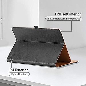 ProCase 9-10.9 inch Universal Tablet Case, PU Leather Stand Folio Universal Protective Cover for 9" 10" 10.1" 10.5" Tablet, with Elastic Adjustable Band and Pencil Holder -Black
