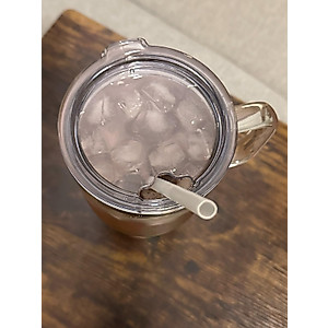 Zukro Replacement Lid for Zukro 32 Glass Tumbler with Handle, Press In, Compatible with Bubble Tea Straw, BPA Free, Clear