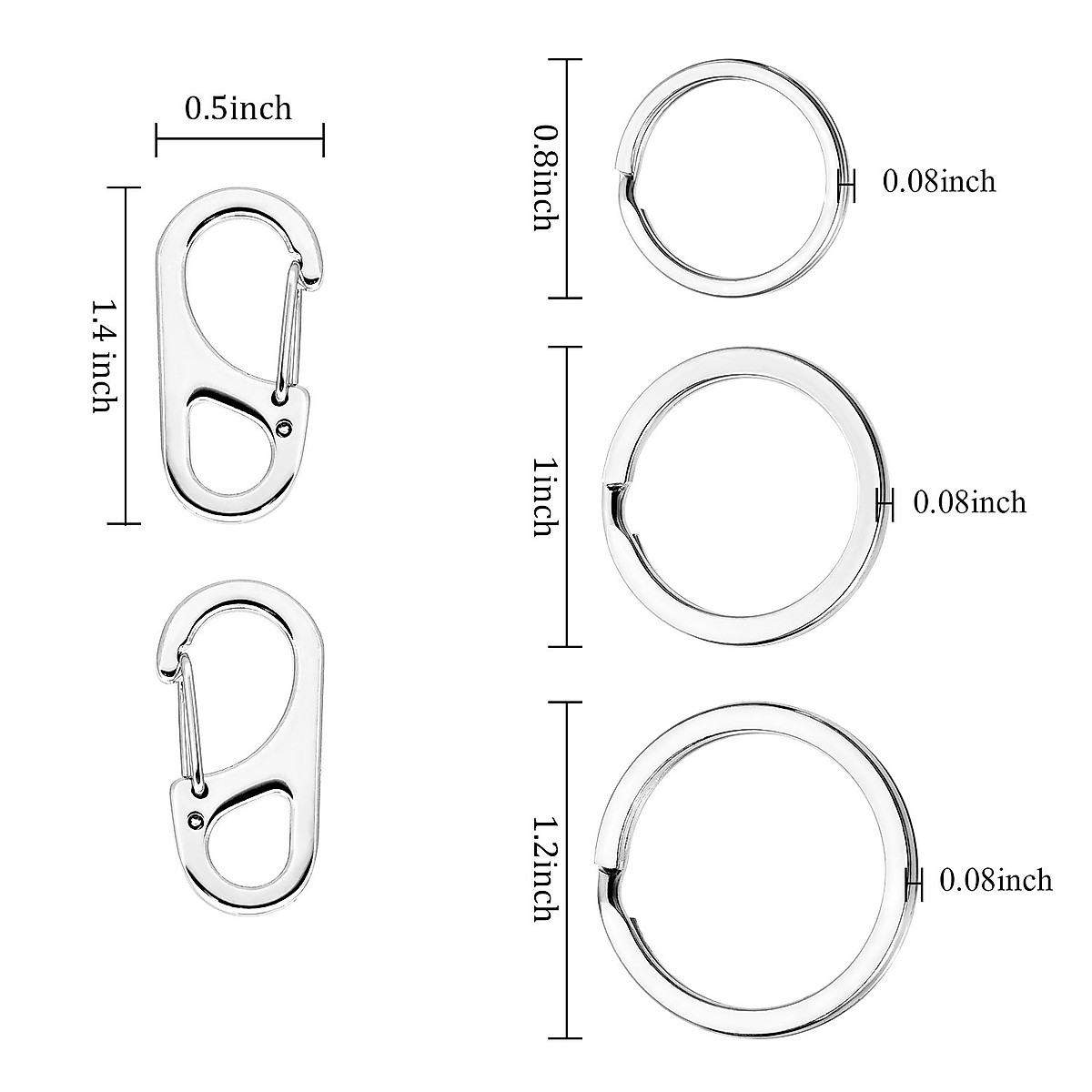 JOVITEC 3 Sets Dog Tag Clip Dog ID Tag with Rings Holder for Dogs and Cats Collars Harnesses