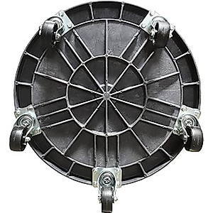 Pake Handling Tools 30 Gallon and 55 Gallon Drum Dolly - Durable Heavy Duty Plastic Drum Cart, 900 lb. Capacity, 5 Swivel Casters