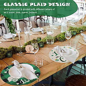 Round Placemats St. Patrick's Day Placemat Buffalo Plaid Check Table Mats Lucky Clover Shamrock Dining Table Mats for St Patrick's Day Holiday Farmhouse Table Decor (Shamrock Pattern,4 Pieces)