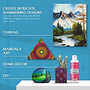 GRANOTONE Acrylic Artist's Varnish | Non-Yellowing | Non-Toxic | Anti-Crazing | High Gloss Finish | Suitable for Pro Artists, Hobby Painters & Kids | Made in India | 100 ML