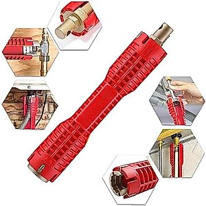 Faucet and Sink Installer（8-in-1）Multi-purpose Wrench Plumbing Tool for Toilet Bowl/Sink/Bathroom/Kitchen Plumbing Repair Installation Hand Tools(red)…