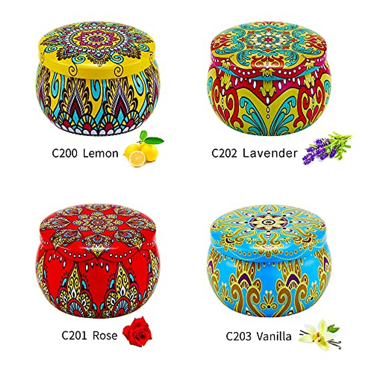 Scented Candles Gift Set 4 Pack, Candles for Home Scented, Aromatherapy Candles Natural Soy Wax with Pleasant Smell, Soy Scented Candles Gifts for Halloween Thanksgiving Christmas