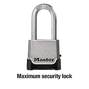 Master Lock Outdoor Combination Lock, Heavy Duty Weatherproof Padlock, Resettable Combination Lock for Outdoor Use, Silver, M176XDLH