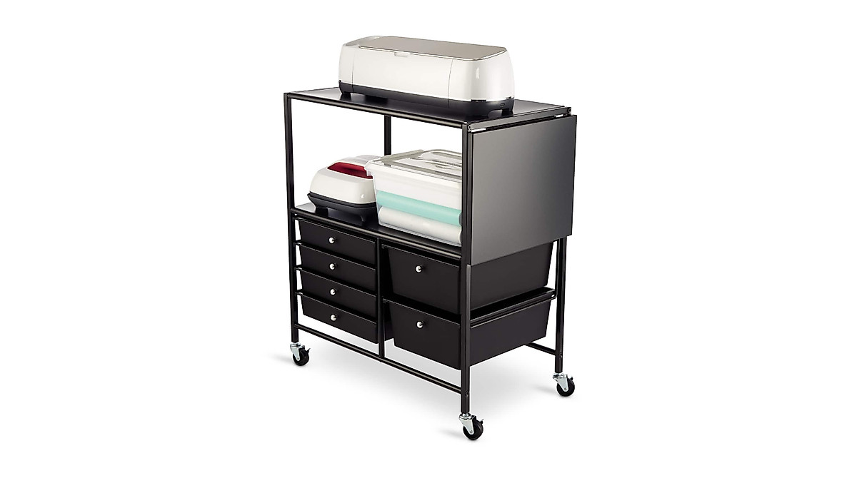 Simply Tidy Black Craft Cart - Versatile Storage Solution