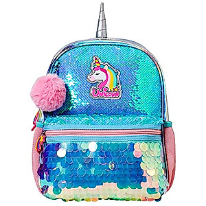 SUNVENO Girls Unicorn Backpacks Preschool Girls Bag Sequins School Bag Toddler Backpack Animal for Children 3-8 Yrs, 12 * 10 * 4.5", Purple