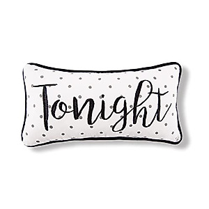C&F Home Small 6" x 12" Tonight/Not Tonight Embroidered Reversible Pillow Polka Dot Funny and Romantic Decor Decoration Accent Throw Pillow for Bridal Shower Anniversary Bachelorette Party 6" x 12"