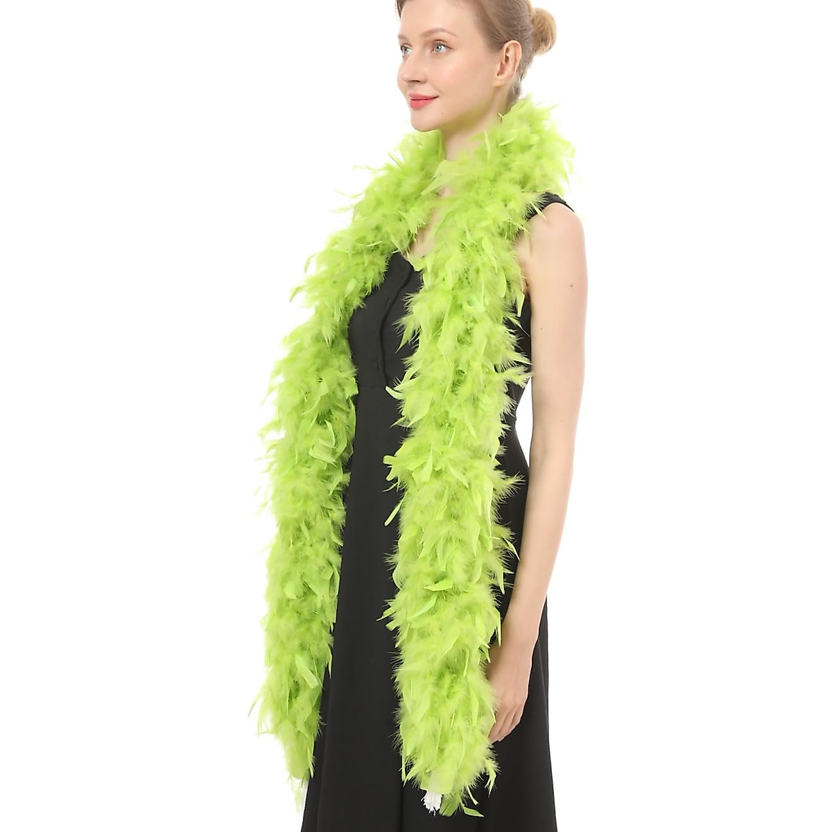 100 Gram 2 Yard Long Chandelle Feather Boa over 10 Colors, Great for Party, Wedding, Costume (Lime Green)