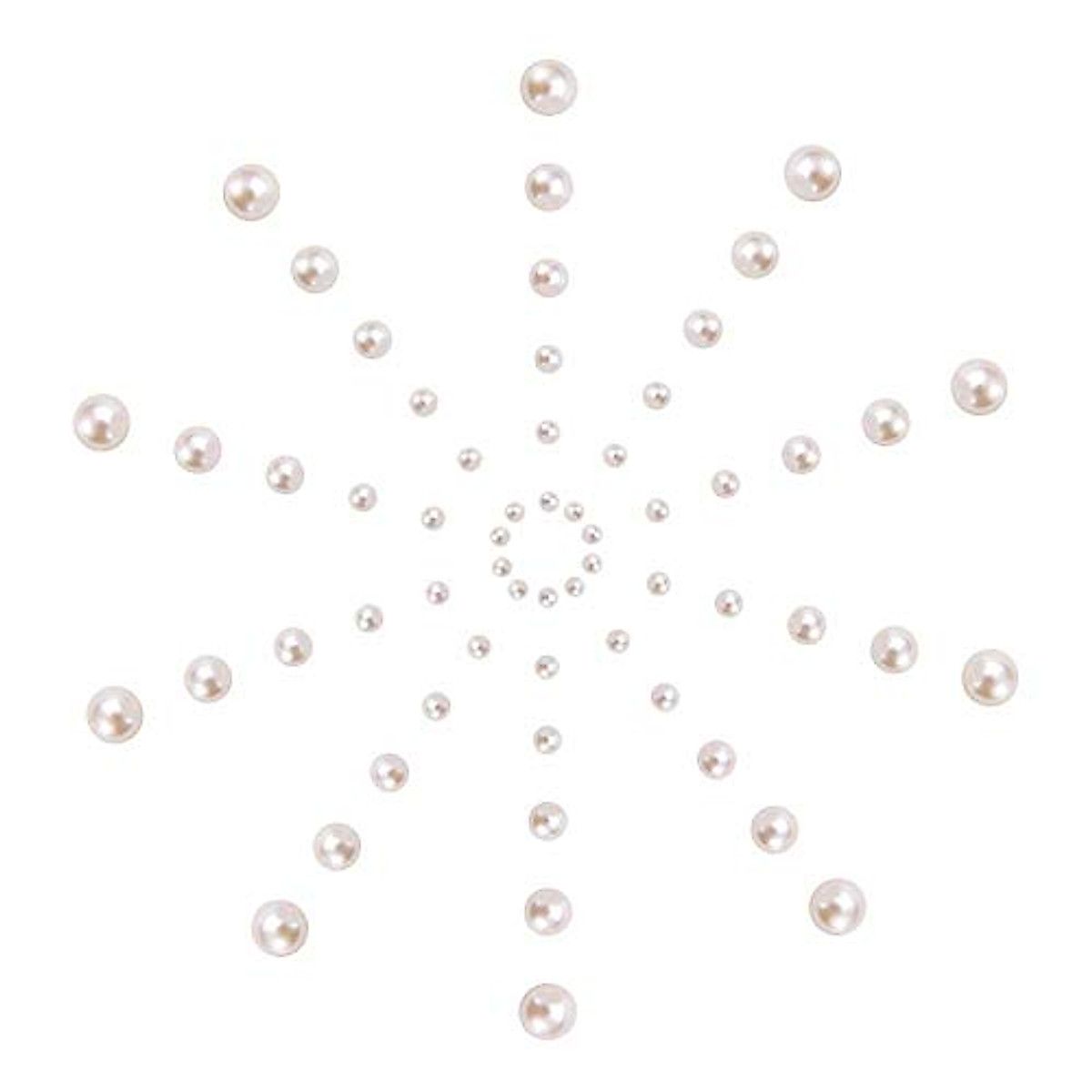 PH PandaHall Craft Pearls Flatback, 690pcs Half Round Pearl Beads 6 Sizes Pearl Cabochon Faux Pearl Beads for DIY Scrapbook Phone Case Wedding Decor Hair Accessory Nail Art, Beige, 4/5/6/8/10/12mm