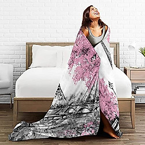 Perinsto Paris Eiffel Tower Throw Blanket Ultra Soft Warm All Season Decorative Fleece Blankets for Bed Chair Car Sofa Couch Bedroom 50"X40"