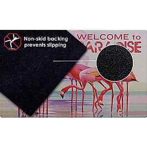 Toland Home Garden 800411 Flamingo Paradise Summer Door Mat 18x30 Inch Welcome Outdoor Doormat for Entryway Indoor Entrance