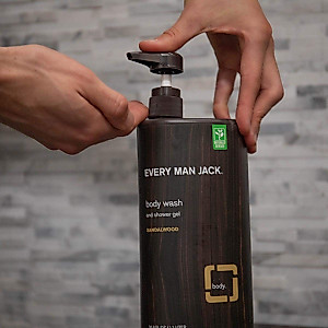 Every Man Jack Mens Sandalwood Body Wash for All Skin Types - Cleanse, Nourish, and Hydrate Your Skin with Naturally Derived Coconut and Glycerin - 2 Bottle