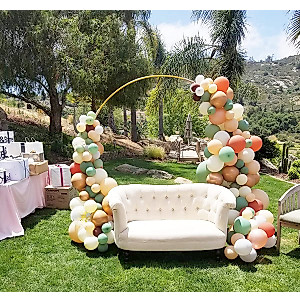 LANGXUN Φ7.2ft Gold Balloon Arch kit, Circle Metal Party Decoration, for Birthday Party Decoration, Wedding Decoration, Graduation Decorations and Baby Shower Photo Background Decoration