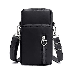 Bobrand Women Crossbody Cell Phone Purse Case Armband Bag for iPhone 12, 13 Mini, Pro Max, BLU G91 Pro, G91, G90 G9 TCL 20S, 20 SE, Moto G Stylus, Play, Sony Xperia 10 III (Black)
