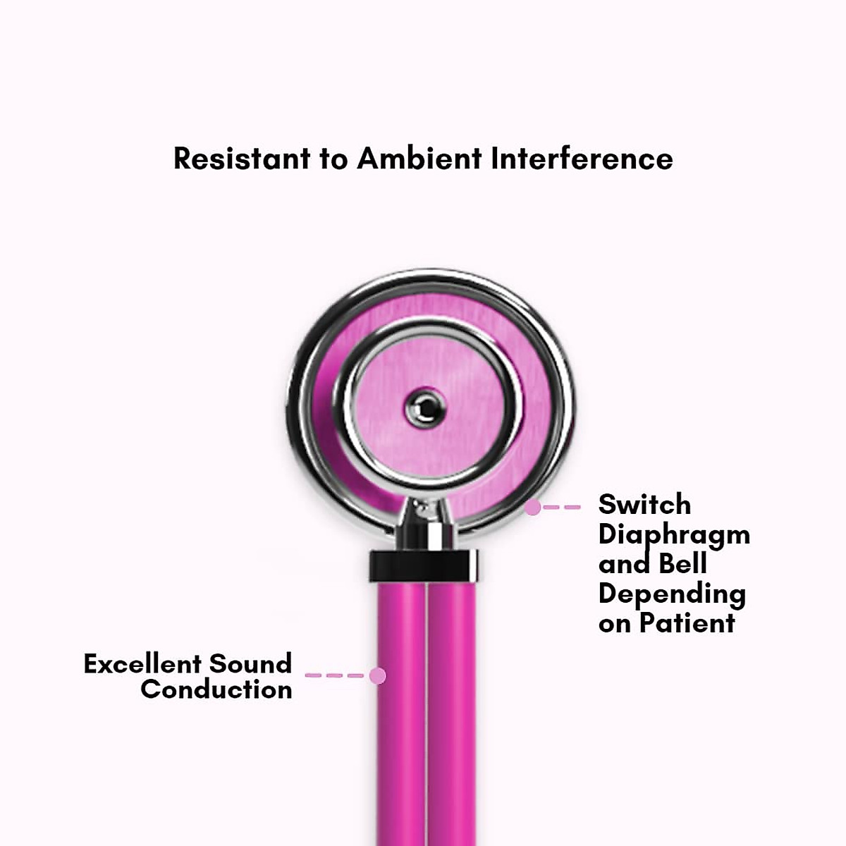 Pink Sprague Rappaport Type Stethoscope with Pink Chestpiece (For Infant/Pediatric/Adult Use)