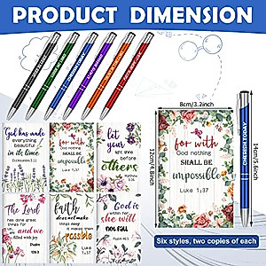 24 Pcs Verse Bible Pens Bible Notebook Bible Gifts Set Spiritual Journal for Women Floral Journal for Notebook Inspirational Bible Gifts for Women Man (Bible)