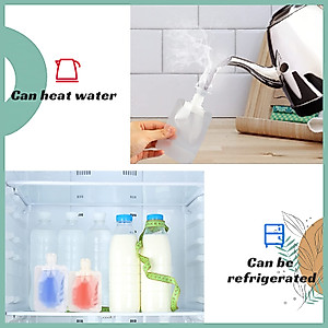 IETONE 10 Pieces 100 ml Transparent Clamshell Packaging Bag Plastic Stand Up Spout Pouch Portable Travel Fluid Makeup Packing Bag for Lotion/Shampoo/Face Cream/Hand Soap/Mask Mud