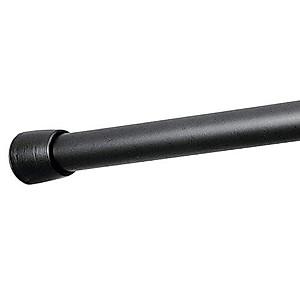 iDesign Cameo Metal Tension Curtain Rod for Bathtub, Shower Stall, Closet, Doorway, Expandable 50”-87”, Matte Black