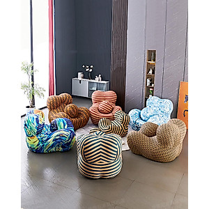 ZOLPD Leisure Sofa Chair,Minimalist Living Room Lazy Sofa Single Seat Creative Hydrangea Lounge Chair,Modern Accent Chair Lazy Couch for Living Room, Bedroom, Reading Room (A, Large)