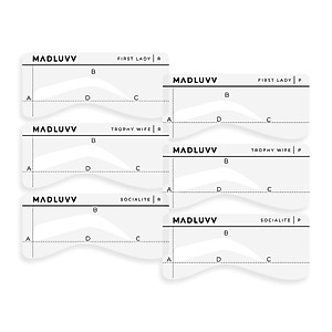 MADLUVV Eyebrow Shaper Stencils, Reusable Brow Mapping Template for PMU Professionals, Semi-Permanent Makeup Mapping, 6 Stencils (3 Stencil Shapes in Both Petite and Regular Sizes) - Classic Set
