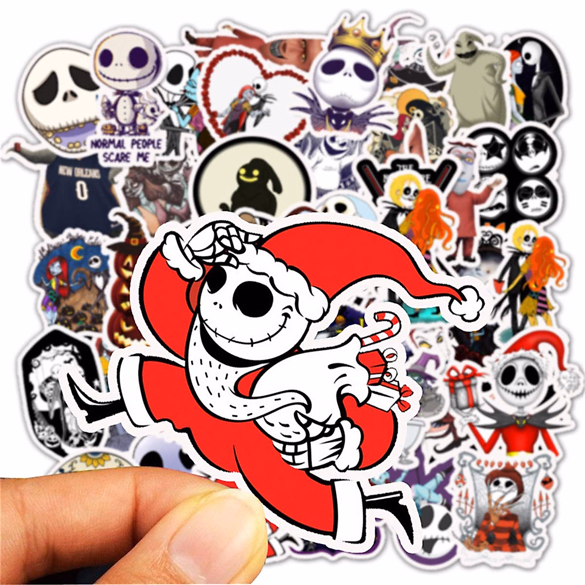 The Nightmare Before Christmas Thriller Horror Style Toy Stickers (50 PCS) Funny Tim Burton's Stickers for Teens, Girls, Kids - Halloween Theme Stickers for Waterbottles,Laptop,Phone (Halloween)