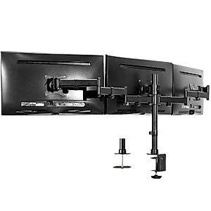 VIVO Triple Monitor Adjustable Heavy Duty Mount, Articulating Stand for 3 LCD Screens up to 24 inches STAND-V003M