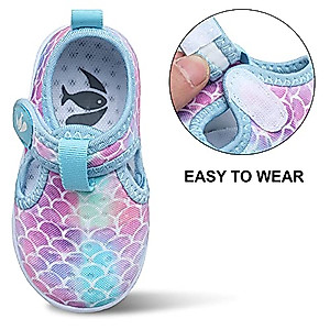 FEETCITY Boys Girls Water Shoes Kids Quick Dry Aqua Socks Non-Slip Barefoot for Sport Beach Swim Surf Toddler 8