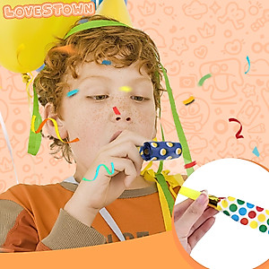 LovesTown 40PCS Party Blowers, Colorful Birthday Noisemakers Birthday Blow Horns Party Whistles New Years Party Noisemakers Party Blowouts