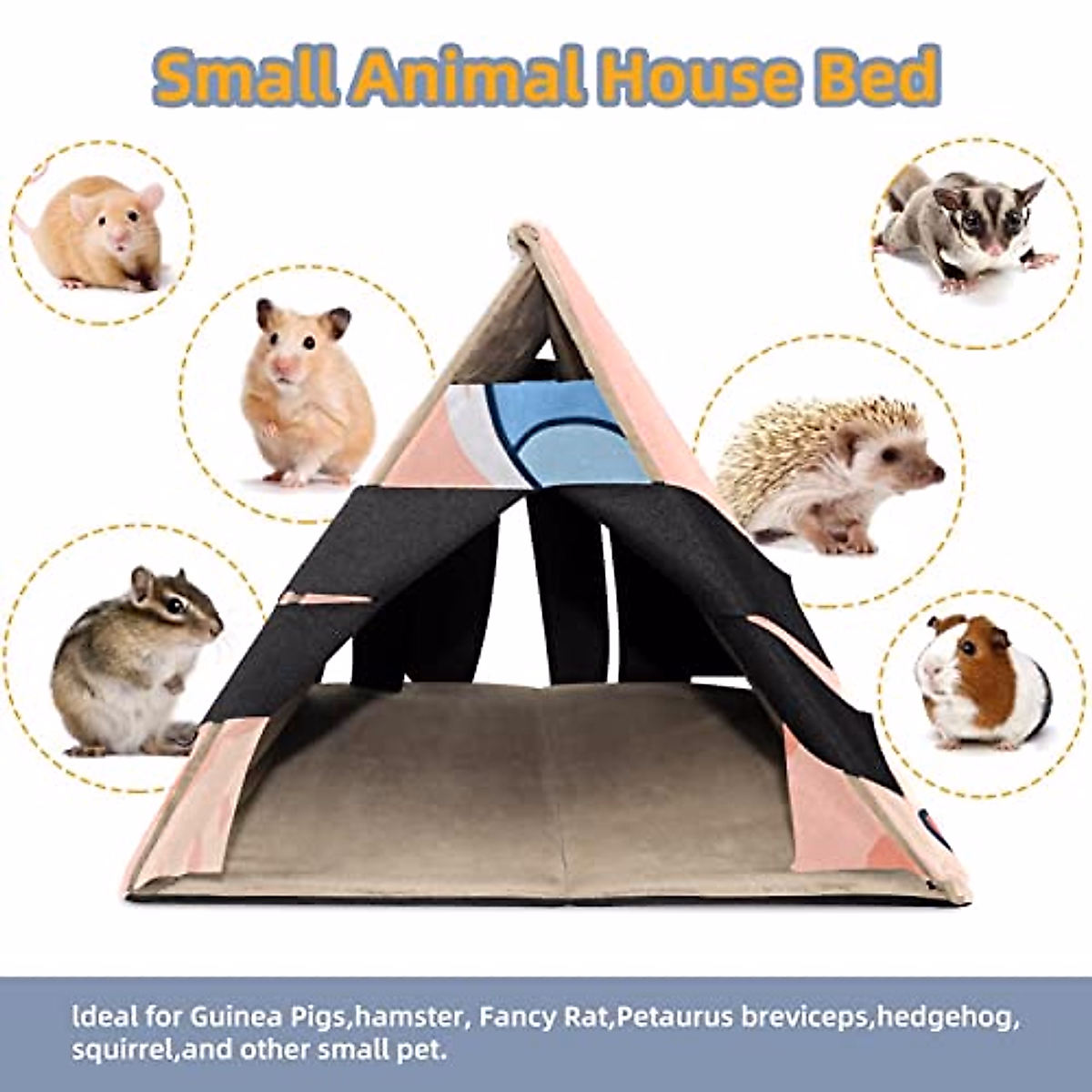 Y-DSIWX Guinea Pig House Bed, Rabbit Large Hideout, Small Animals Nest Hamster Cage Habitats Cute Singing Birds