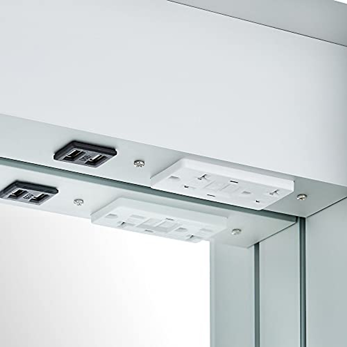 Signature Hardware 950613-53 Pallas 53" x 27-5/8" Lighted Frameless 3 Door Medicine Cabinet with Tunable LED and Electrical Outlet