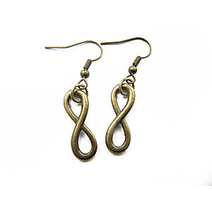 Infinity Earrings, Infinity Dangle, Infinity Jewelry, Dangle Earrings, Handmade Infinity, Ancient Bronze