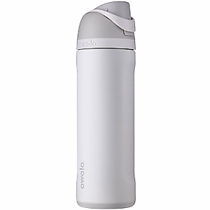 Owala FreeSip Insulated Stainless Steel Water Bottle with Straw for Sports and Travel, BPA-Free, 24-Ounce, Shy Marshmallow