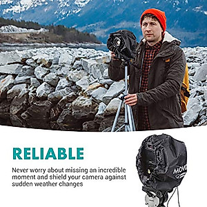 Movo CRC11 Camera Rain Coat Rain Cover for DSLR Cameras and Mirrorless Cameras and Lens (Junior Size: 11" x 14.5")