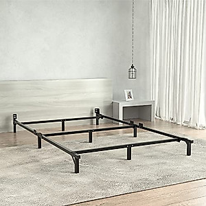 ctbsme King Bed Frame,Sturdy Metal Bed Frame 9-Legs Base for Box Spring and Mattress, Easy Assembly Tool-Free, Black(76*79.5*7 )