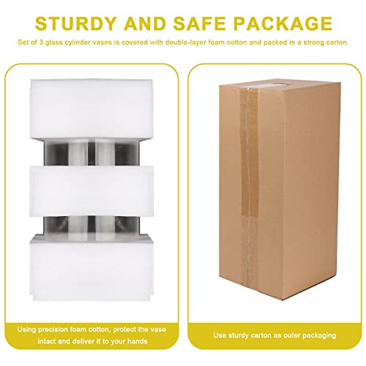 Clear Glass Cylinder Vase,Glass Flower Vase Centerpieces,Hurricane Floating Candle Holder Vase for Home Decoration,Wedding Centerpieces,Party Event,5" Opening,8" Tall,1 Pack