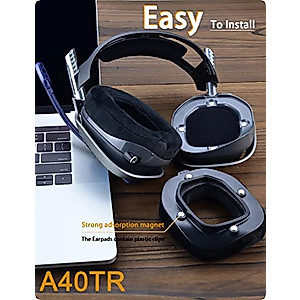 A40 TR Mod Kit – defean Replacement Earpads and Headband Compatible with Astro Gaming A40 TR Headset,Ear Cushions, Upgrade High-Density Noise Cancelling Foam, Added Thickness (Black Velour)