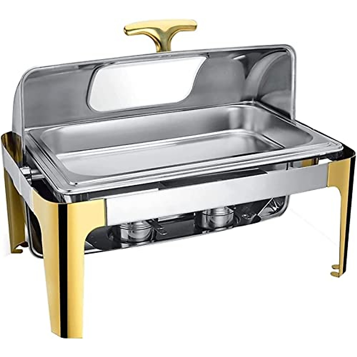 Food Warmer, Chafing Dish Stainless Steel Chafing Dishes with Lid for Parties, 9L Commercial Food Warmer for Buffet, with 3 Kind of Warming Tray (A) ()